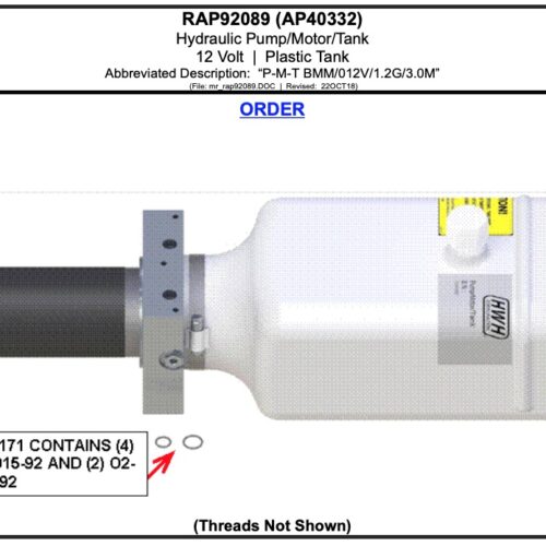 HWH RAP40332 Replacement Pump, Motor, & Tank - Northwest RV Supply