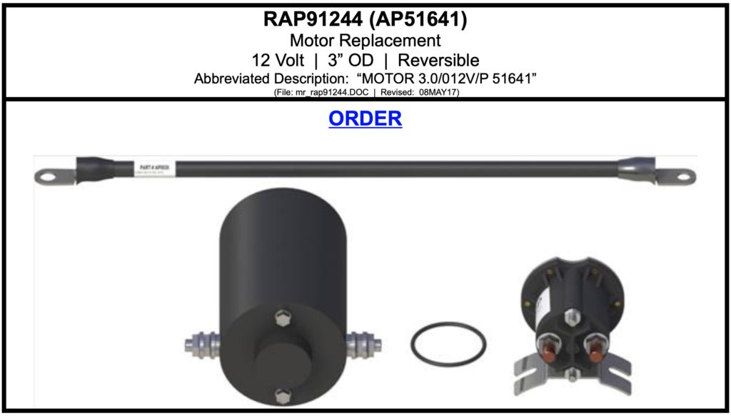 HWH Pump Motor RAP51641 - Northwest RV Supply