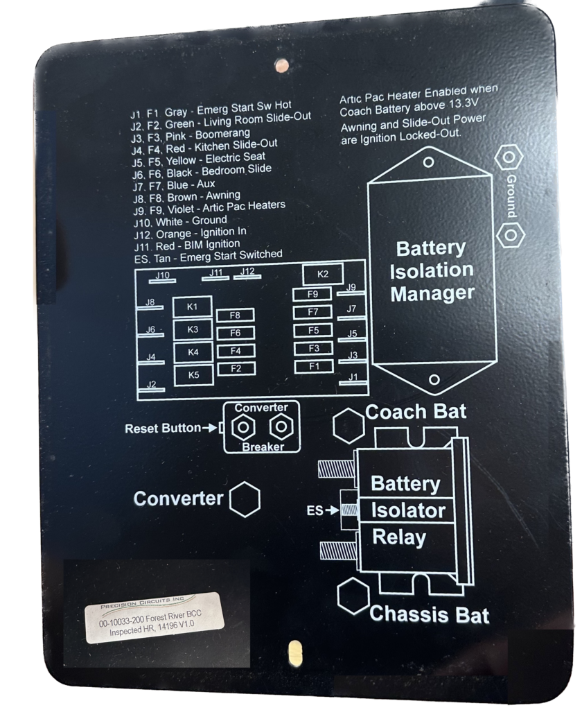 Precision Circuits Forest river Battery Control Center 00-10033-200 ...